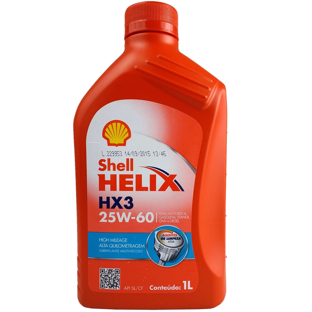 Óleo Lubrificante do Motor Alta Quilometragem Shell Helix HX3 25w60 1L ...
