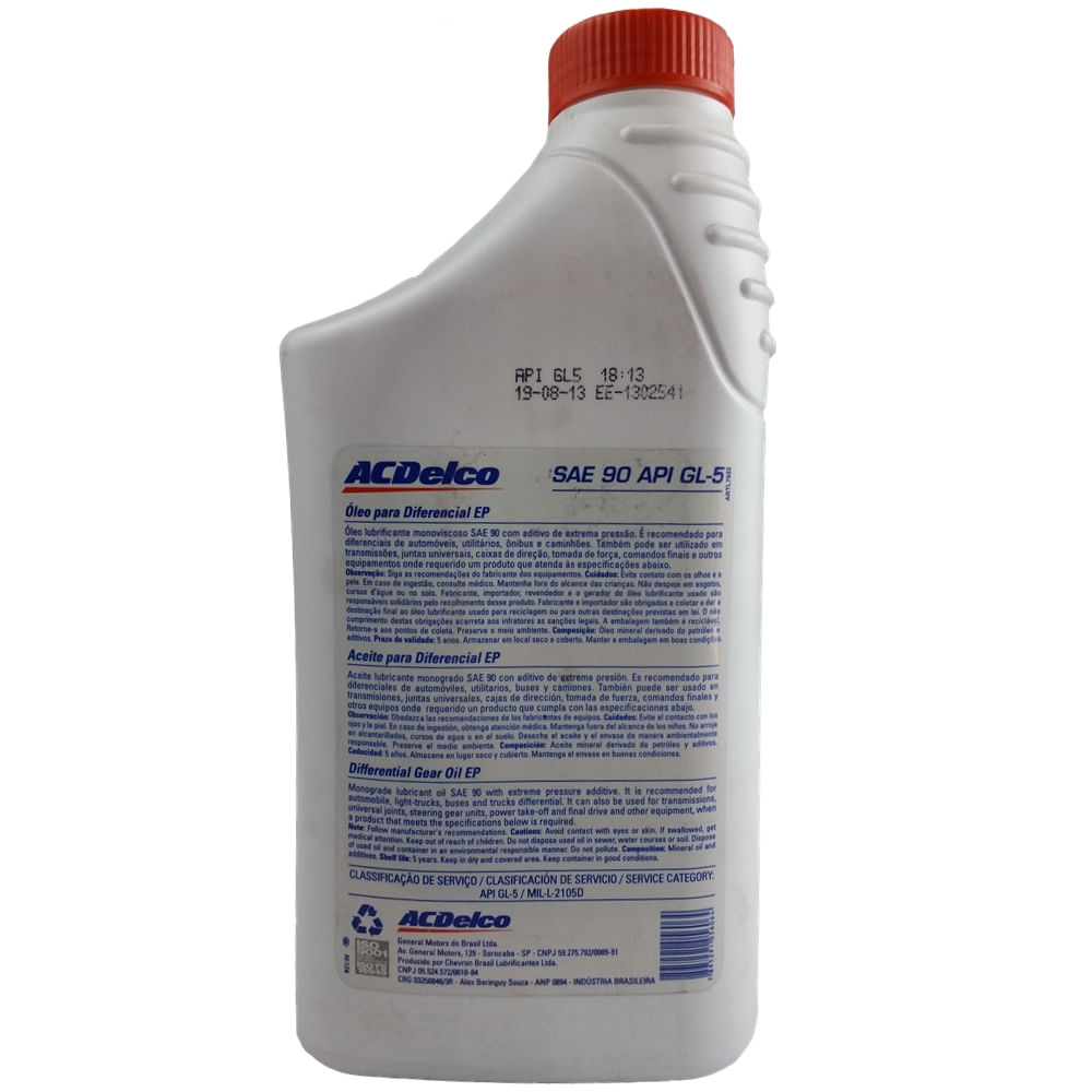 Óleo para Diferencial EP Sae 90 AcDelco - 1L - Altese