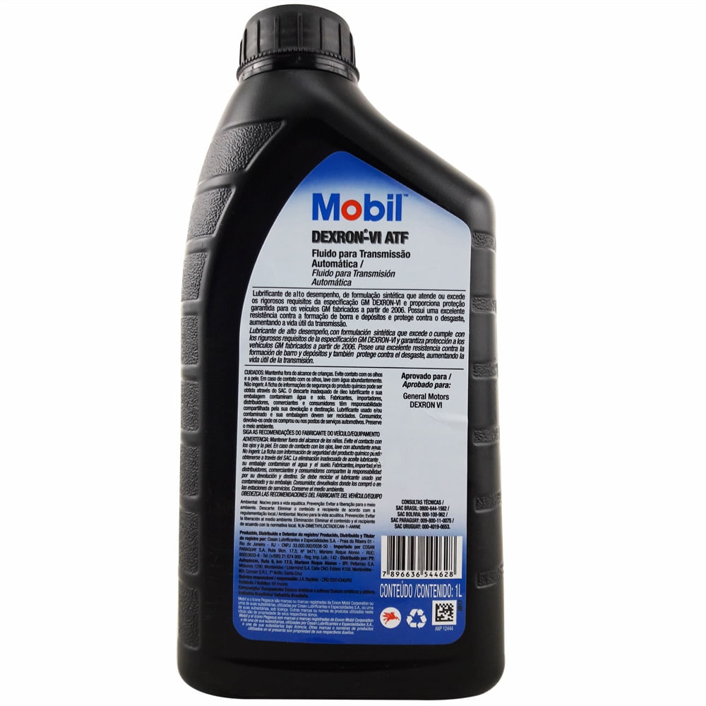 Óleo para Transmissão Automática Mobil Dexron 6 ATF Semissintético ...